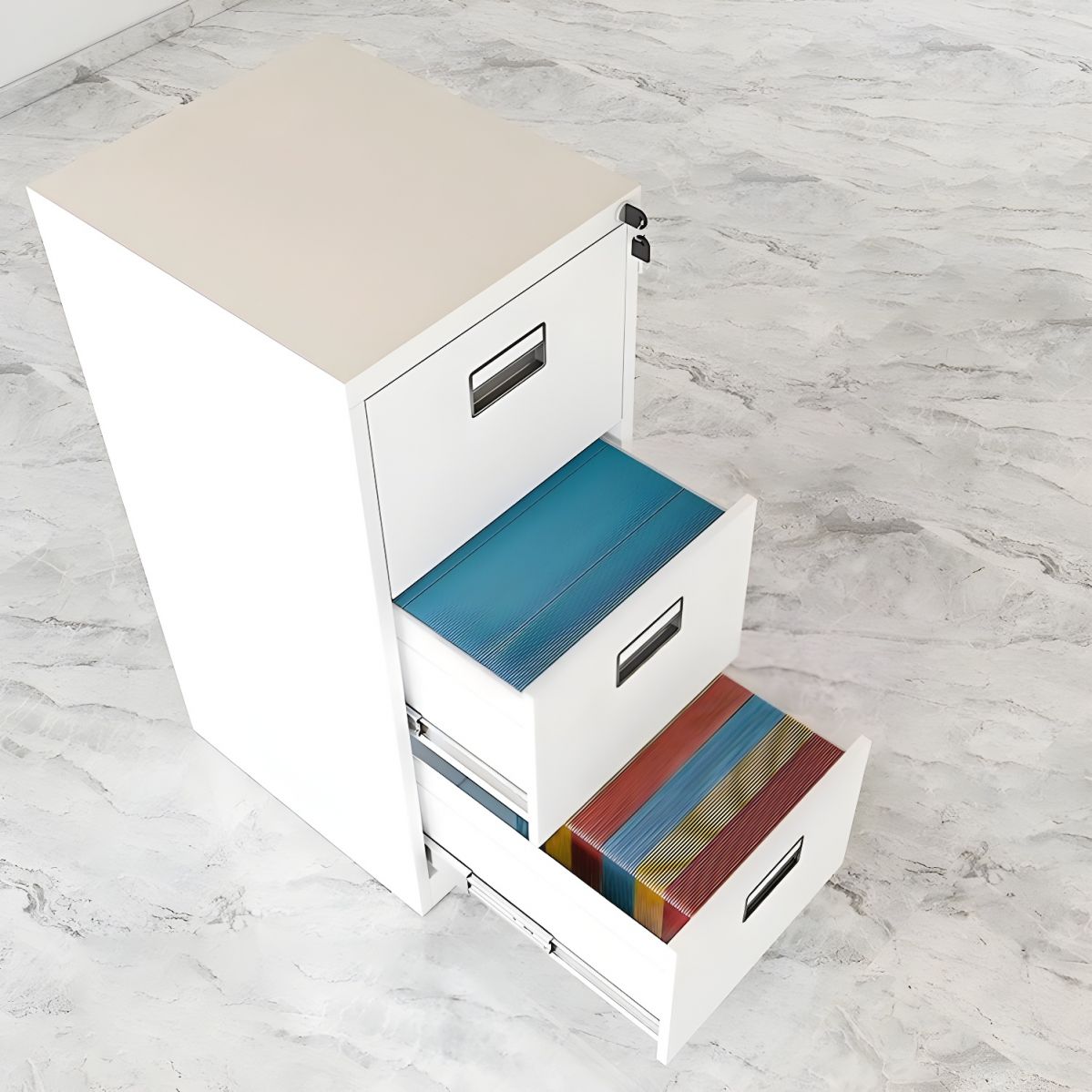 3-Drawers metallic office cabinet - Furniture Village