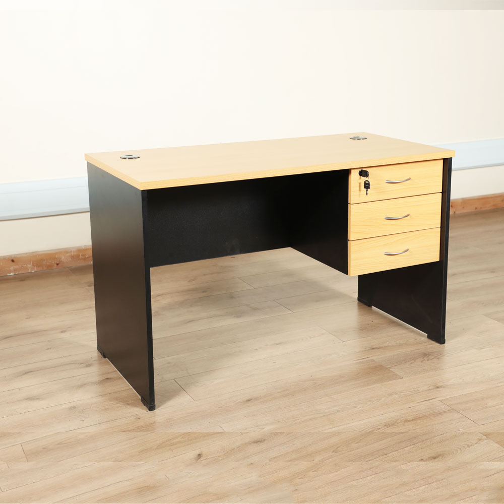 Standard office desk -Walnut - Furniture Village