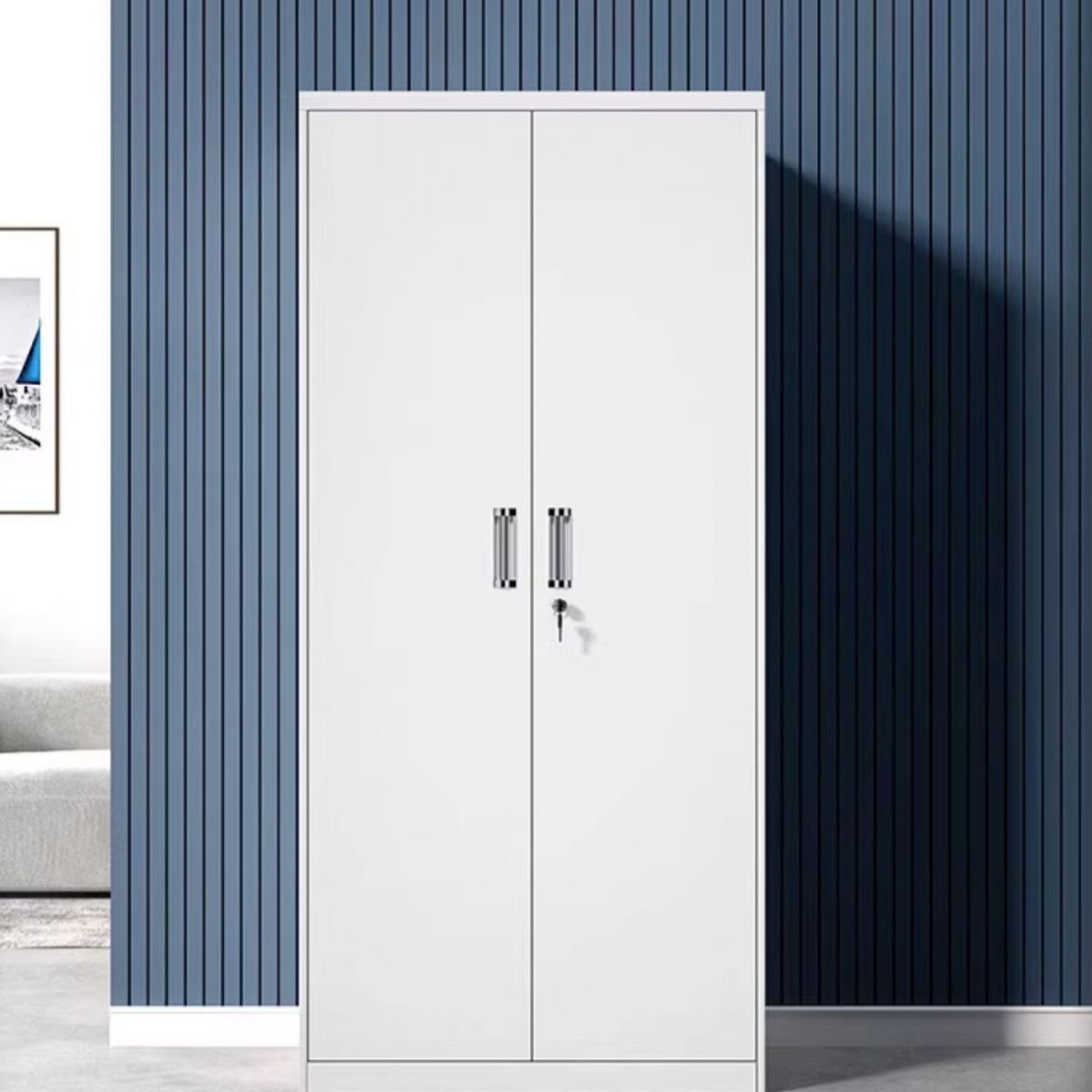 Two door vertical metallic office cabinet - Furniture Village