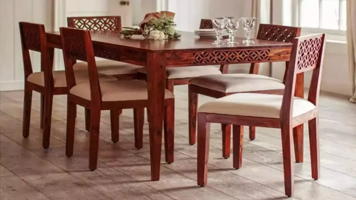 6-Seater Mahogany Rectangular Dining Set - Furniture Village Home ...